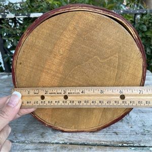 Accents | Vintage Primitive Farmhouse Blue Ribbon Cow Wooden Hat Box ...